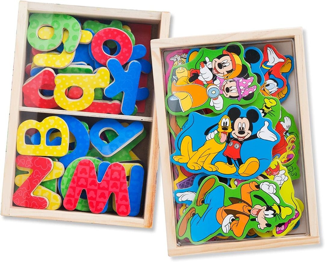 Melissa & Doug Mickey Mouse Wooden Magnetic Alphabet Letters and ...