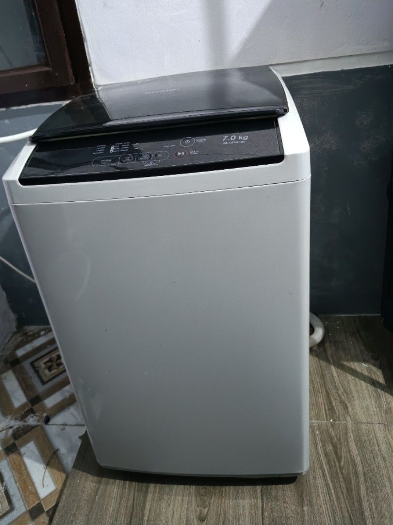 Mesin cuci top loading sharp 1 tabung 7kg seri es-g876p, Elektronik, Lainnya di Carousell