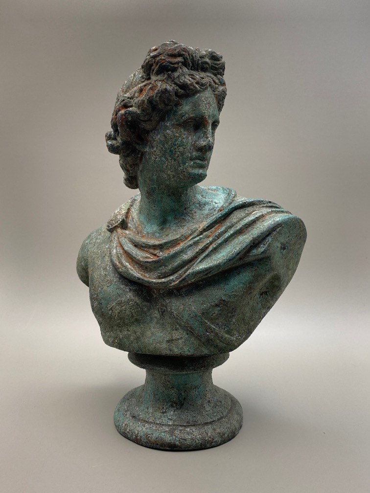 Metal brass copper Greek god apollo statue bust, Hobbies & Toys ...