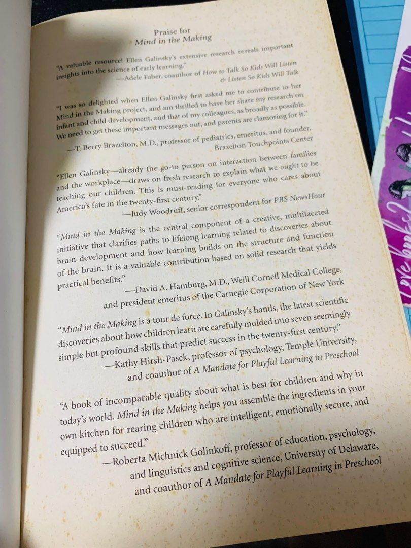 Mind in the Making by Ellen Galinsky, Hobbies & Toys, Books & Magazines ...