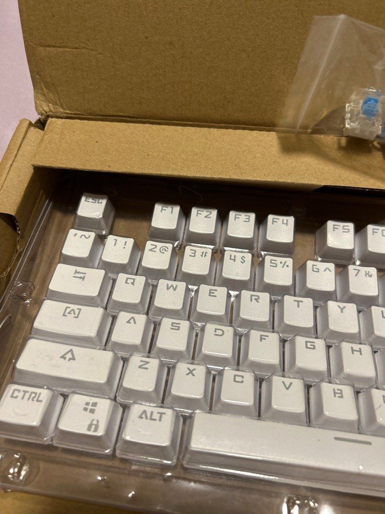 Minimalist White Backlit Keycaps, Computers & Tech, Parts & Accessories ...