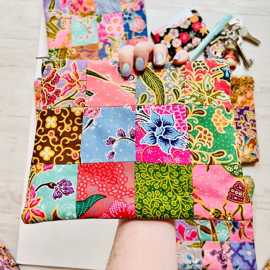 Patchwork - The Everyday Batik Pouch Handmade in Singapore, Women's Fashion, Bags & Wallets ...