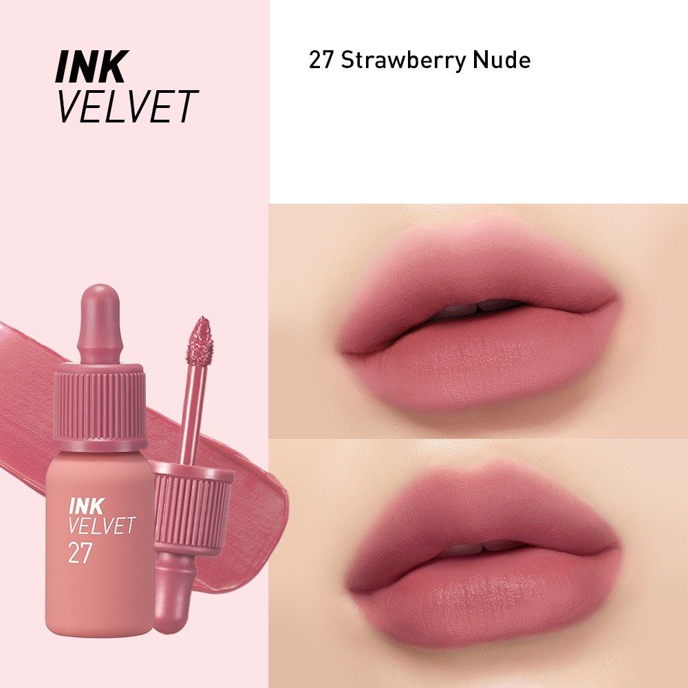 peripera ink velvet tint #27 strawberry nude, Beauty & Personal Care ...