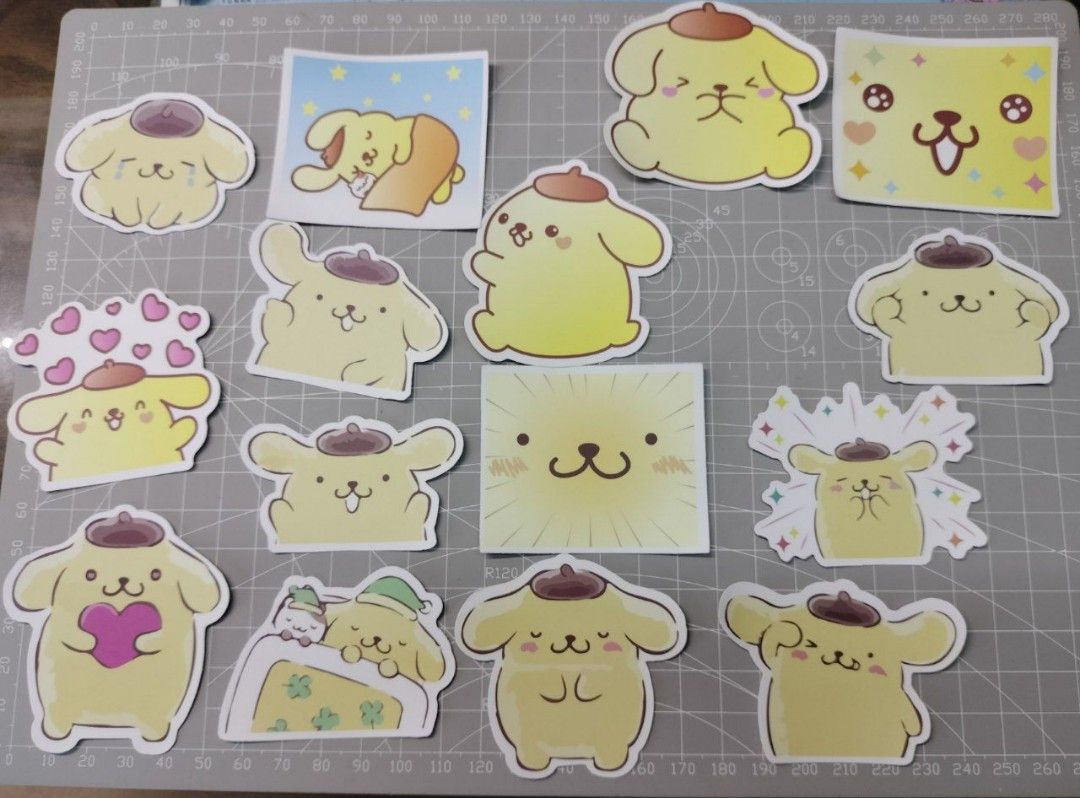 Cute bujo Pompompurin sticker flakes big, Hobbies & Toys, Stationery ...