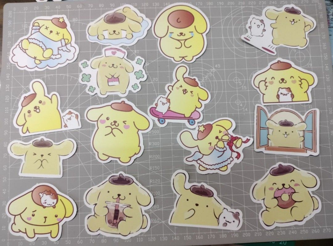 Cute bujo Pompompurin sticker flakes big, Hobbies & Toys, Stationery ...