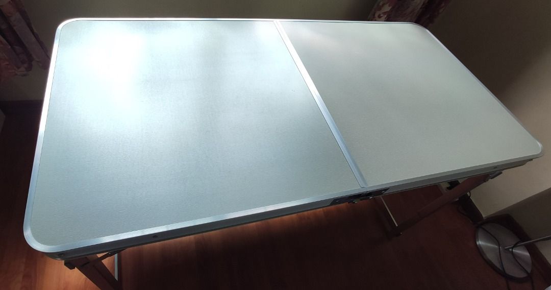 Portable Foldable Aluminum Table (120cm x 60cm), Furniture & Home ...