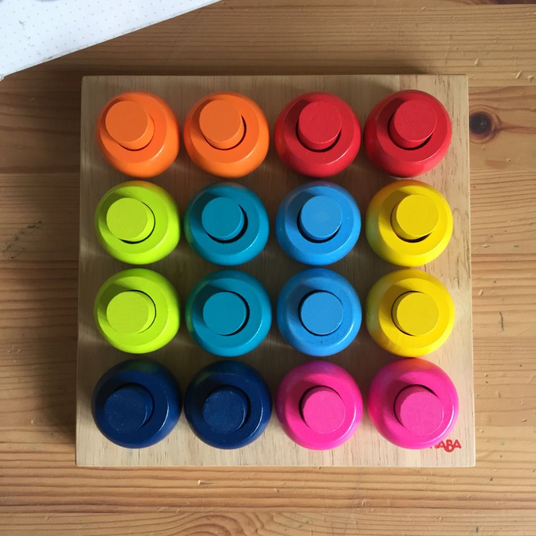 Preloved: HABA Palette of Pegs - 32 Piece Wooden Pegging & Arranging ...