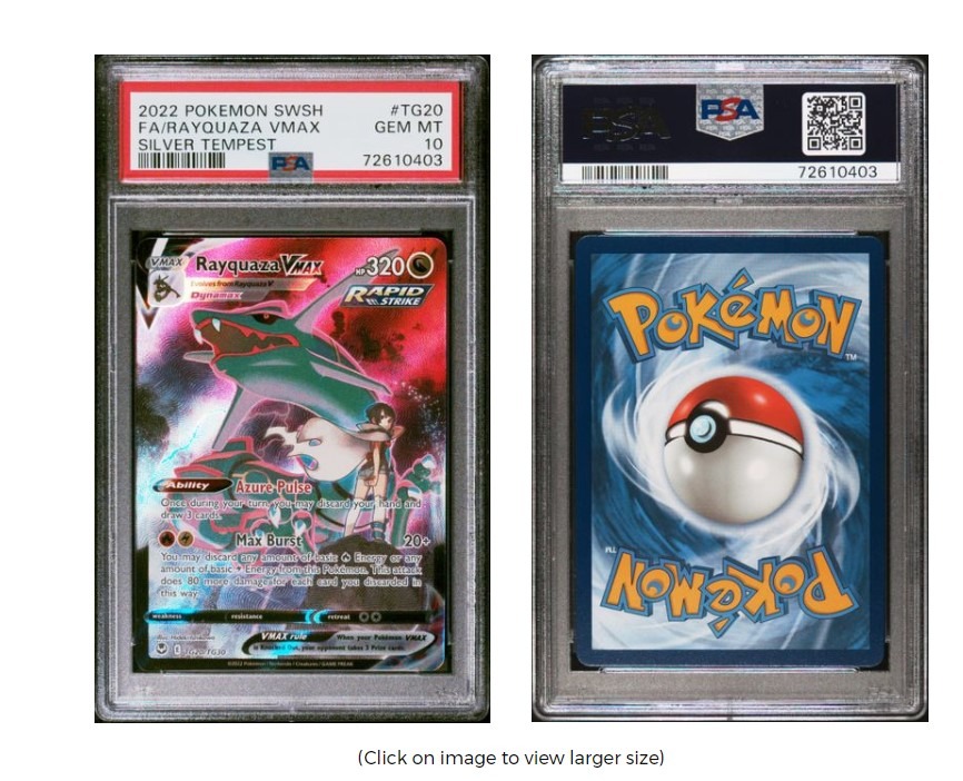 Psa10 Pokemon SWSH Silver Tempest # TG20 Full Art Rayquaza VMAX PSA 10 ...