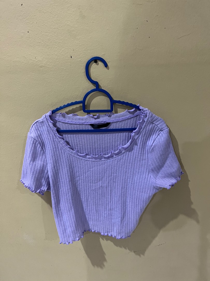 Purple basic Top, Women's Fashion, Tops, Blouses on Carousell
