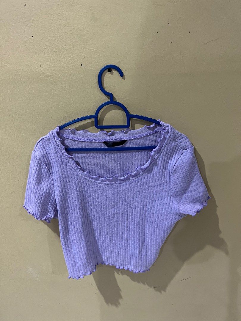 Purple basic Top, Women's Fashion, Tops, Blouses on Carousell