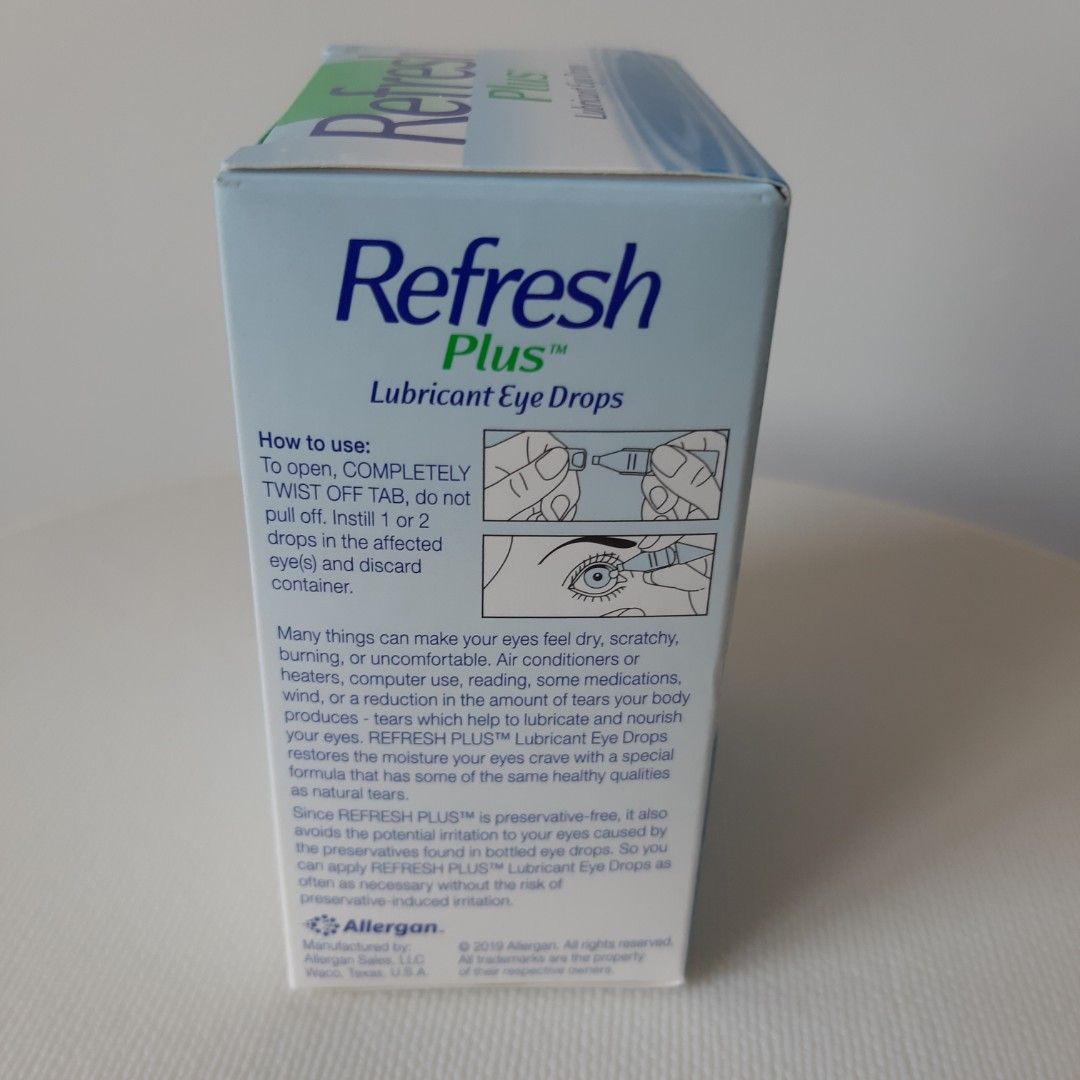 Refresh Plus Lubricant Eye Drops (box of 30 single use pcs), Beauty ...