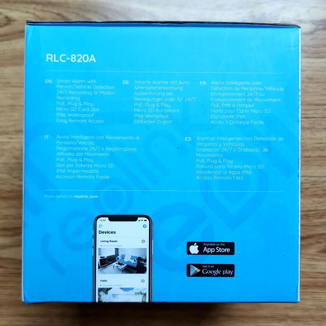 REOLINK RLC-820A, 4K CCTV Camera, IP PoE Human/Vehicle Detection, 8MP IR Night Vision, Furniture ...