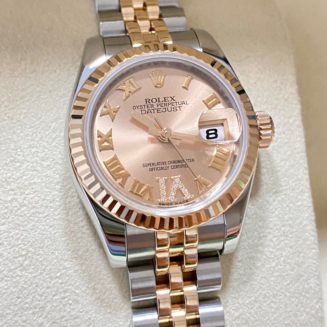 Rolex Lady Datejust Everose Gold Rose Colour Diamond Set Dial, Luxury ...