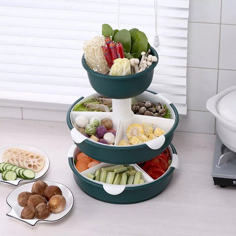 Rotating Hotpot Ingredients Rack, 3-Tier, Furniture & Home Living ...