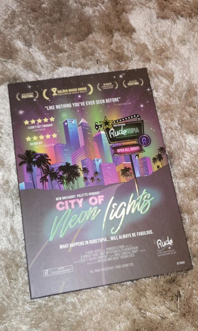 Rude eyeshadow palette city of neon lights, Beauty & Personal Care ...