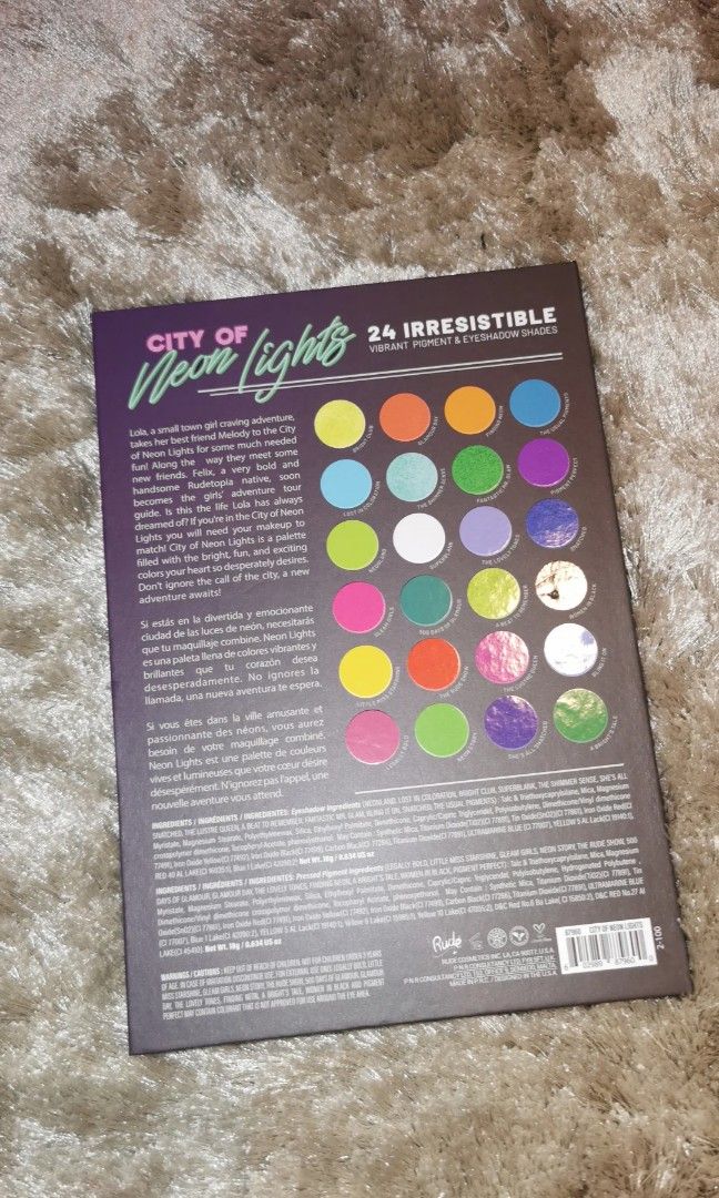 Rude eyeshadow palette city of neon lights, Beauty & Personal Care ...
