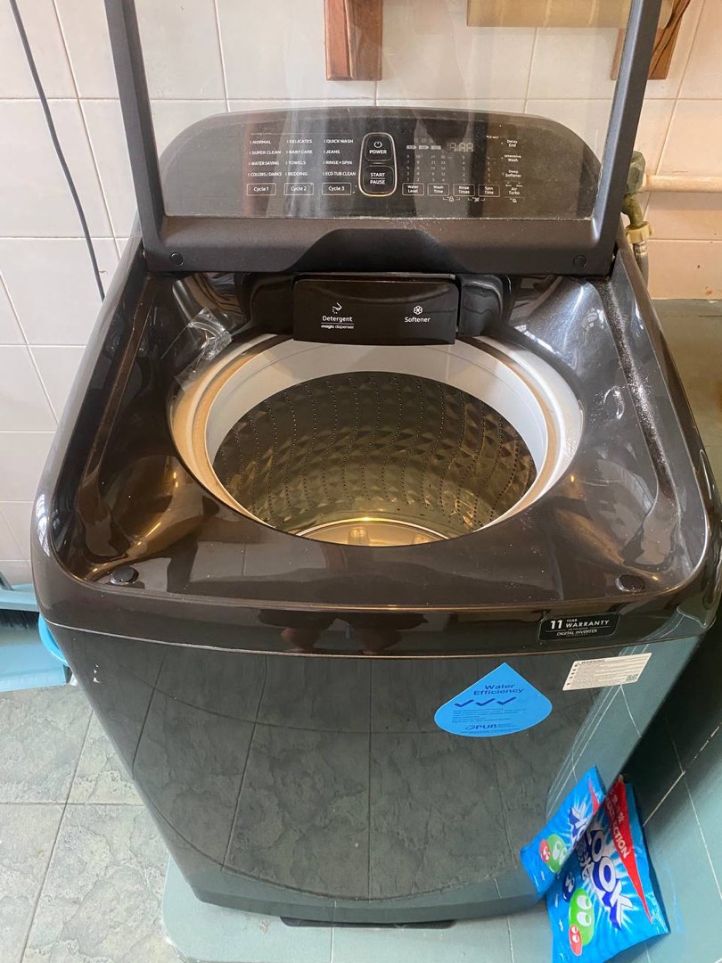 Samsung 12KG TOP LOAD WASHING MACHINE (BLACK) WOBBLE TECHNOLOGY, TV ...