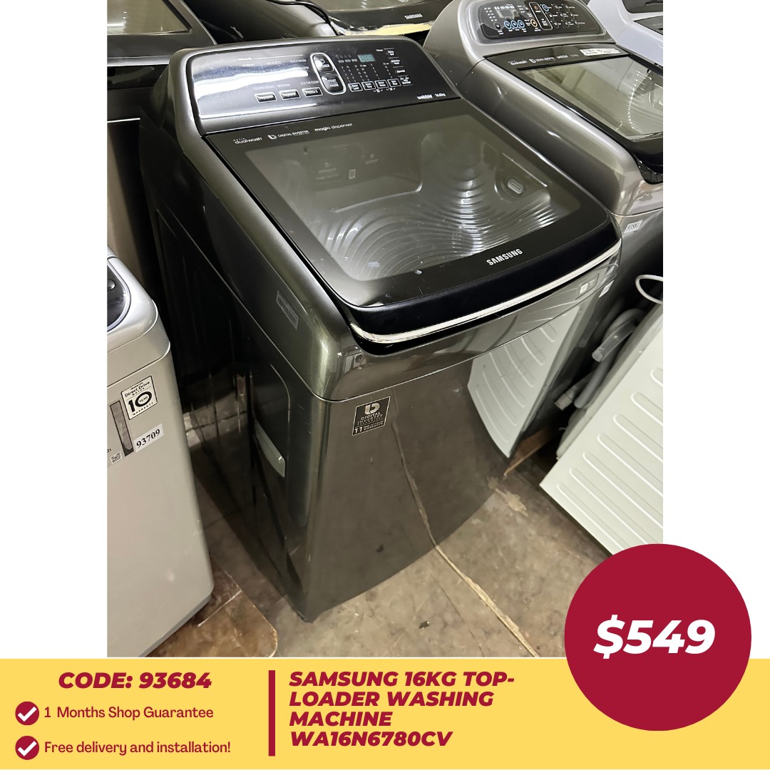 Samsung 16KG Top-Loader Washing Machine WA16N6780CV (93684), TV & Home ...