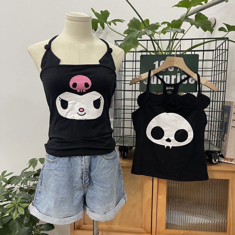 Sanrio Kuromi Bat Wing Tank, Women's Fashion, Tops, Sleeveless on Carousell