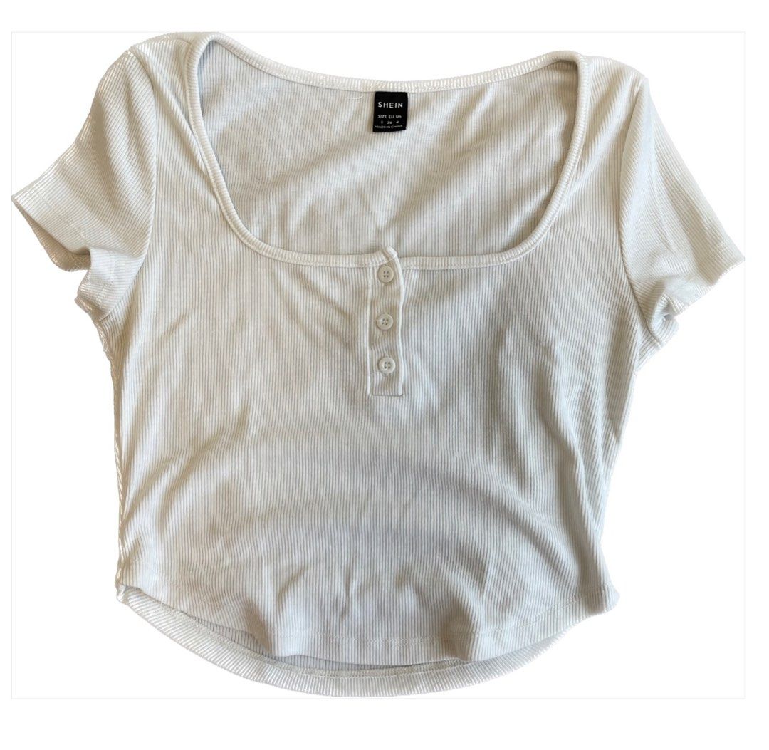 Sexy white button top, Women's Fashion, Tops, Shirts on Carousell