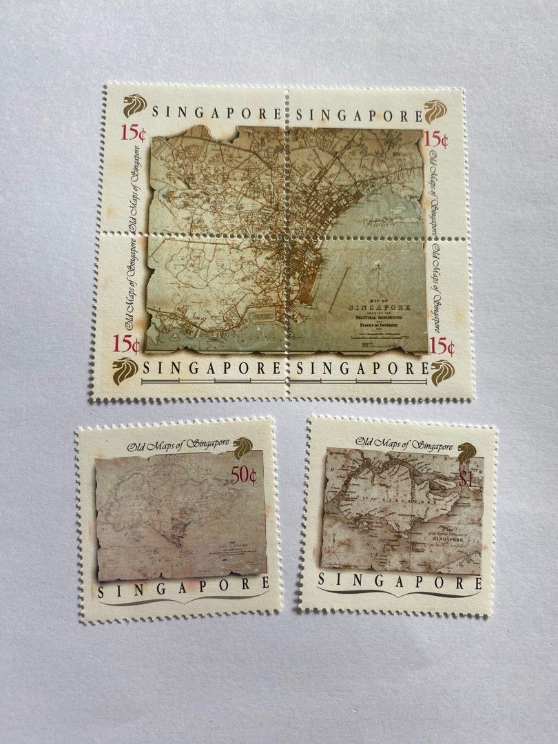 Singapore Stamp 1989 Old Maps Of Singapore Mnh Hobbies Toys