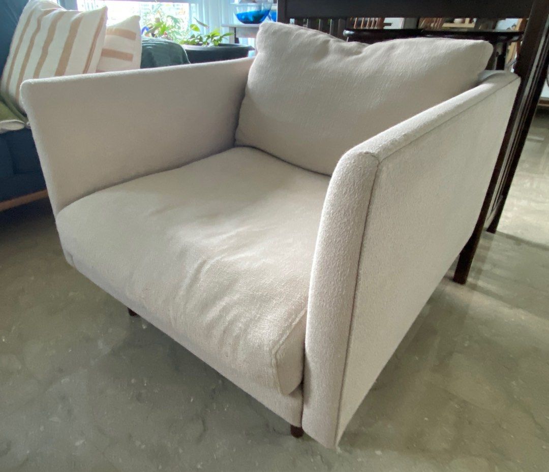 Single seater sofa. Solid wood legs, Furniture & Home Living, Furniture ...