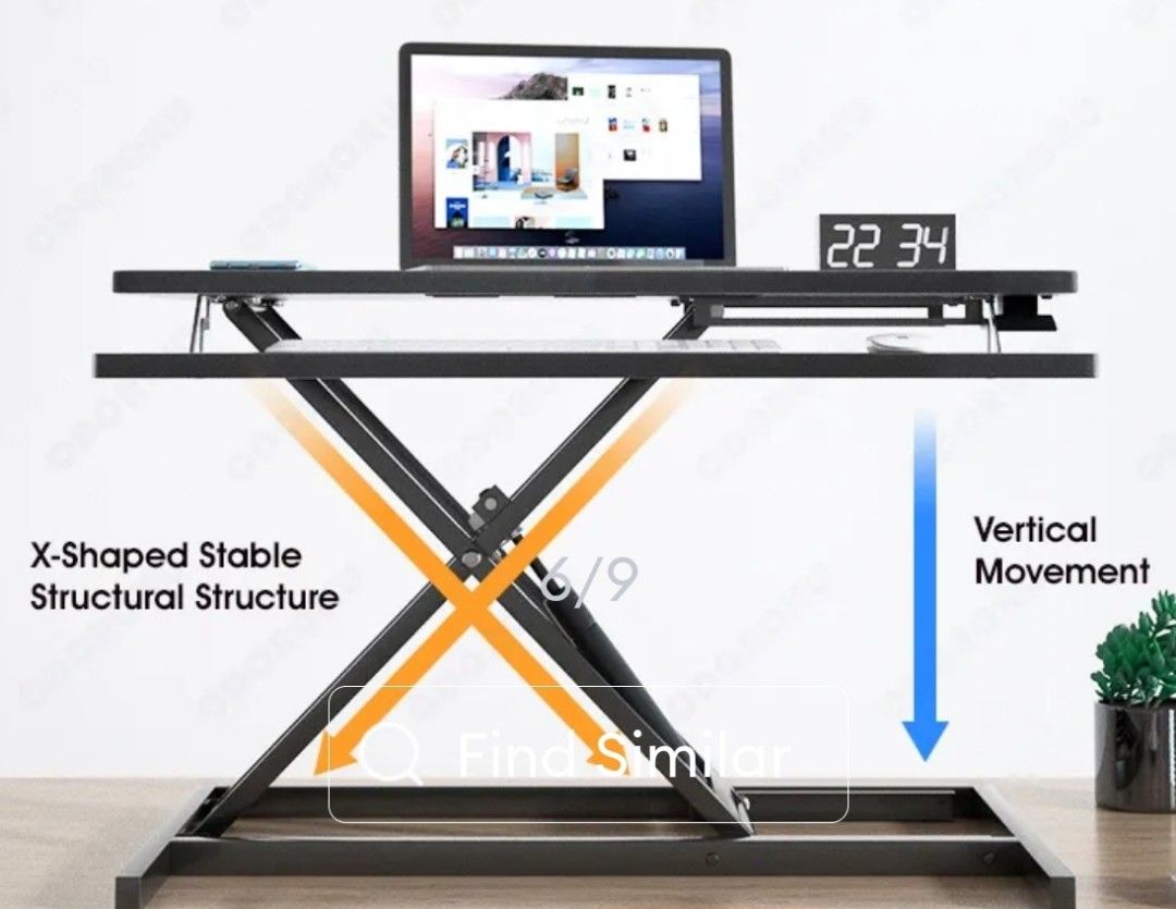 Stand Up Desk Riser Standing Converter Table With Adjustable Height ...