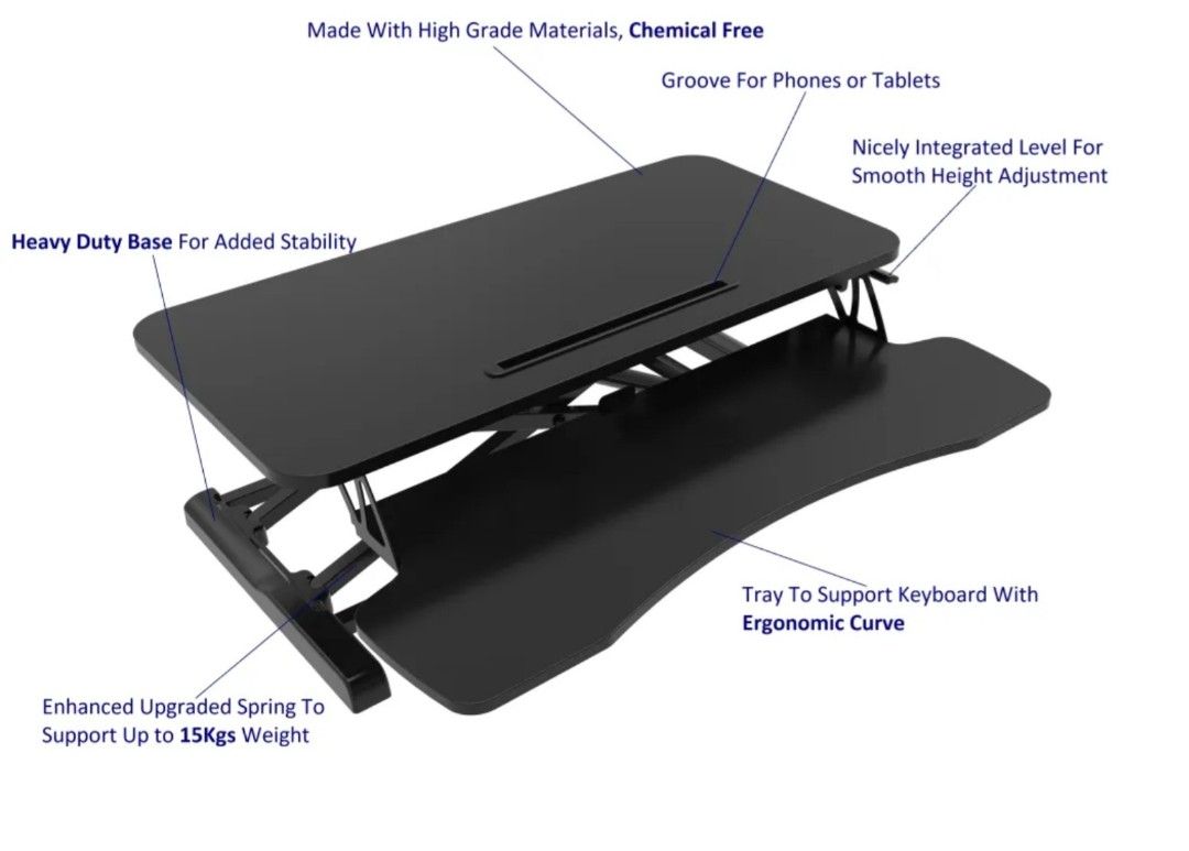 Stand Up Desk Riser Standing Converter Table With Adjustable Height ...
