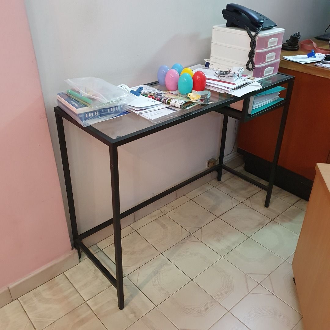 Study table (detachable glass top), Furniture & Home Living, Furniture ...