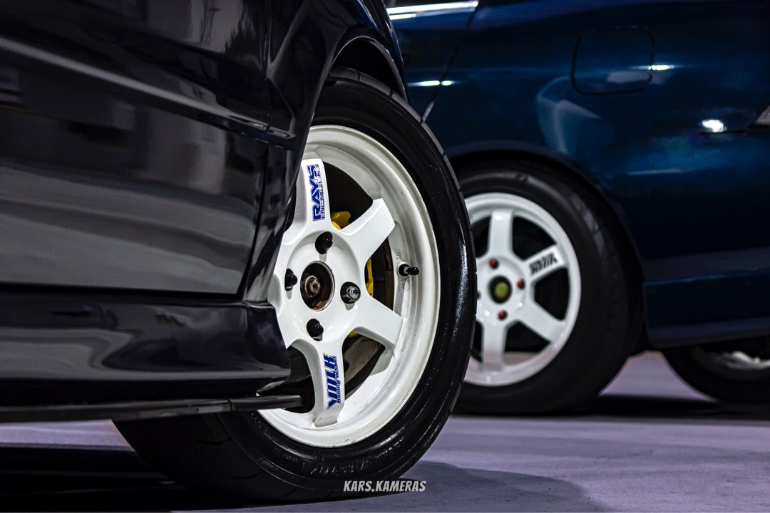 TE37 OG WHITE, Car Accessories, Tyres & Rims on Carousell