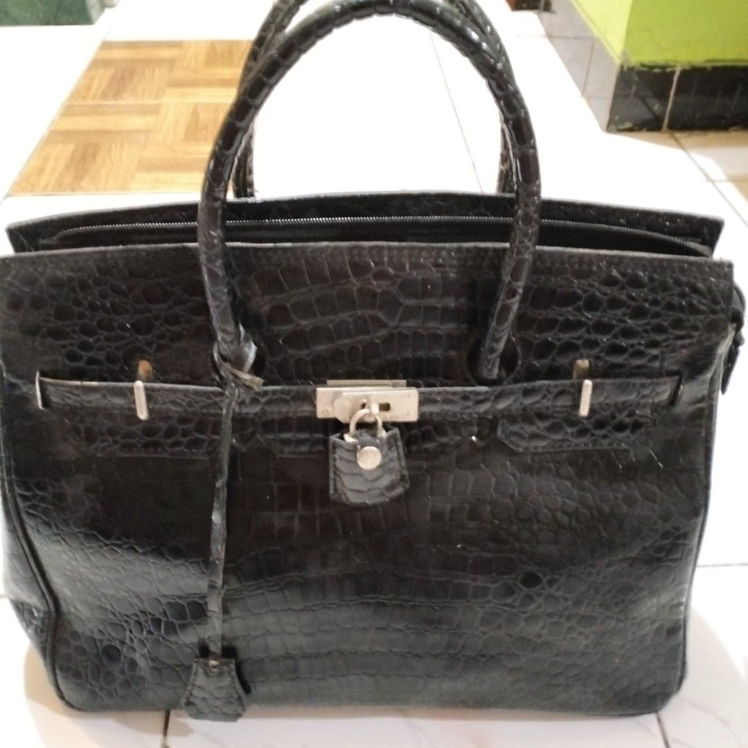 Tote bag besar Model Hermes Premium Hitam Ga pernah dipakai, Fesyen ...