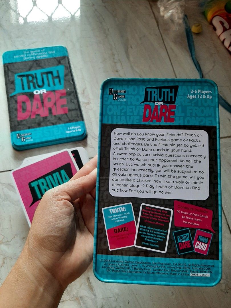 Truth or dare card game, Toys & Collectibles, Permainan Papan & Kartu ...