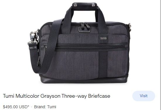 TUMI FREMONT Grayson Three Way Brief - Charcoal, Men's Fashion, Bags, Sling Bags on Carousell