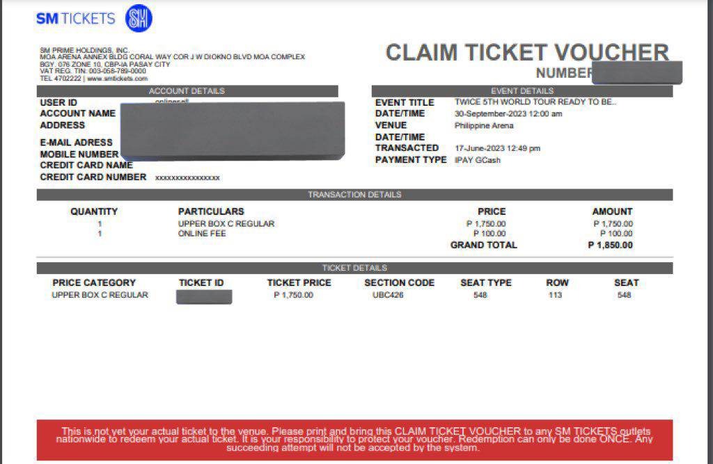 TWICE READY TO BE UBC REG, Tickets & Vouchers, Event Tickets on Carousell