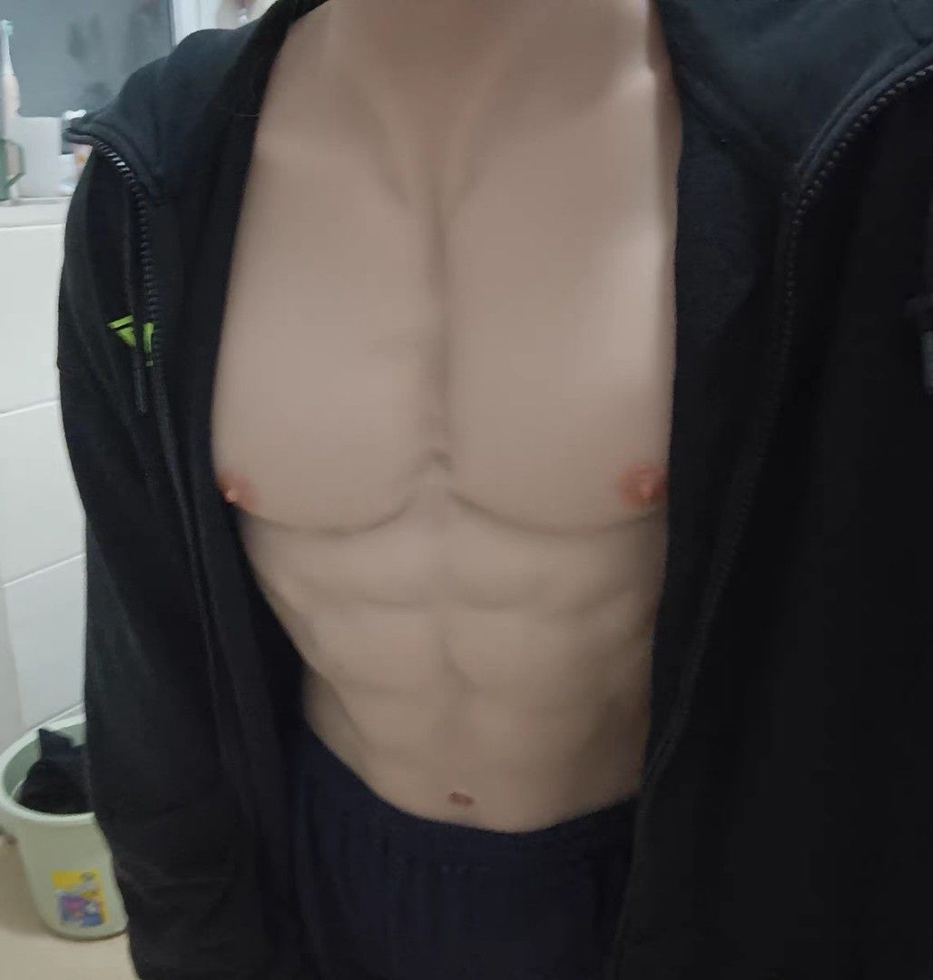 Unisex woman man bodysuit chest 6ab, Macho muscle fake abdominal muscle props cosplay net red ...