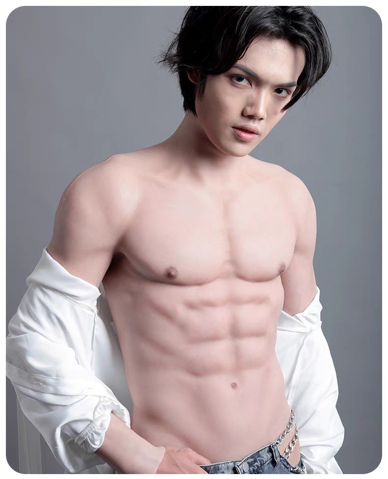 Unisex woman man bodysuit chest 6ab, Macho muscle fake abdominal muscle ...