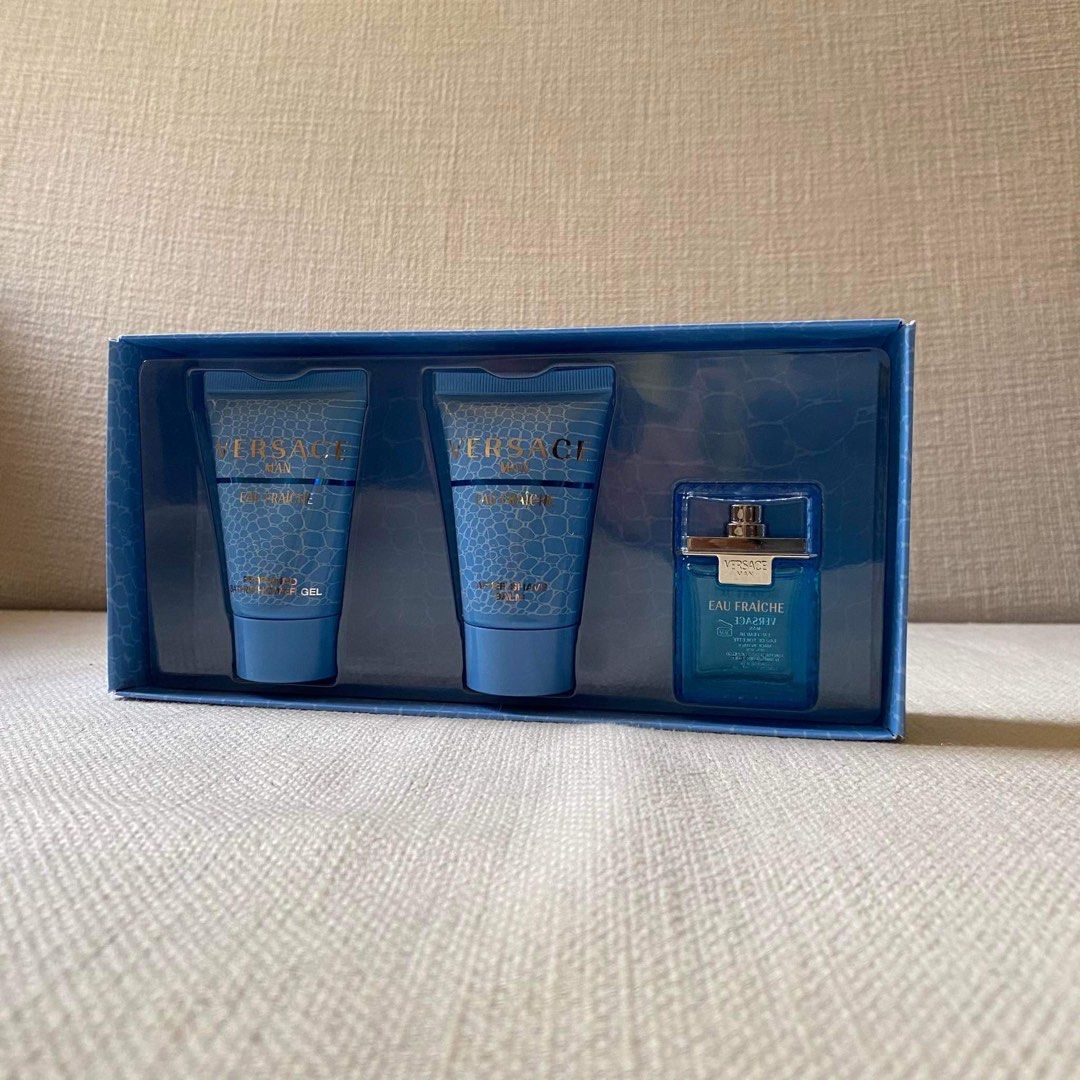 Versace Eau Fraiche for Men Lotion, Shampoo and Perfume Mini Gift Set ...