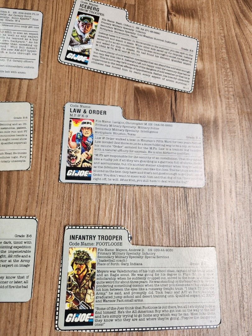Vintage GI JOE file cards, Hobbies & Toys, Toys & Games on Carousell