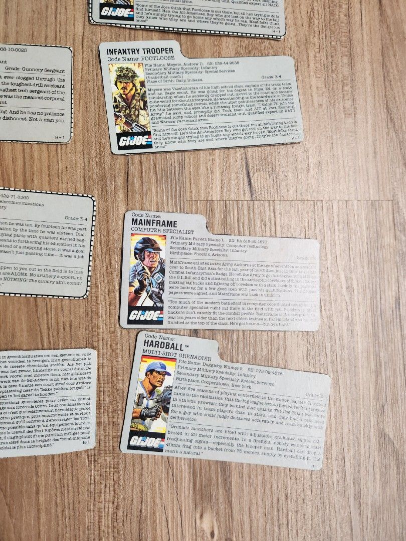 Vintage GI JOE file cards, Hobbies & Toys, Toys & Games on Carousell