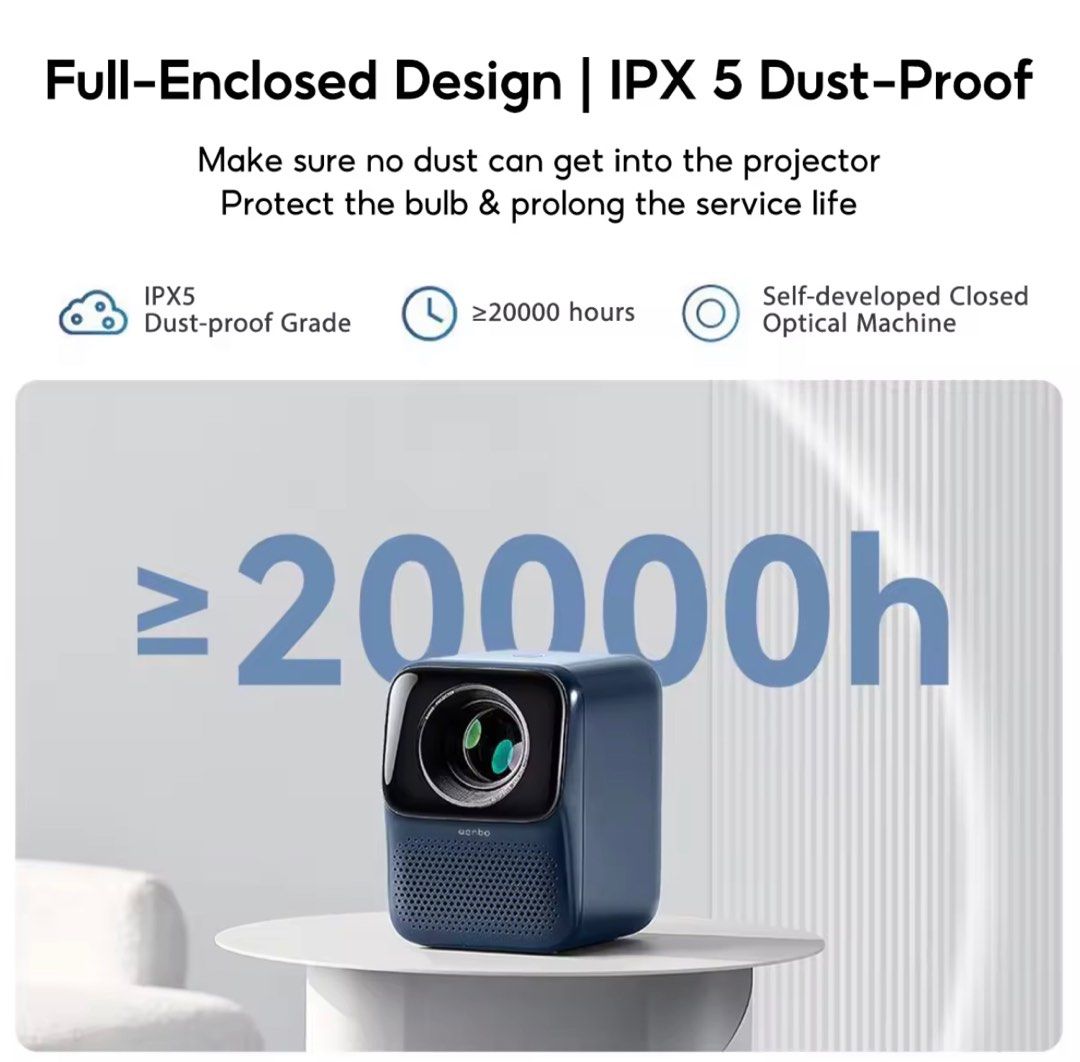 Wanbo New T2 Max Projector 4K Decode HD Portable Android 9.0 Bluetooth Phone Mirror 3W Speaker ...