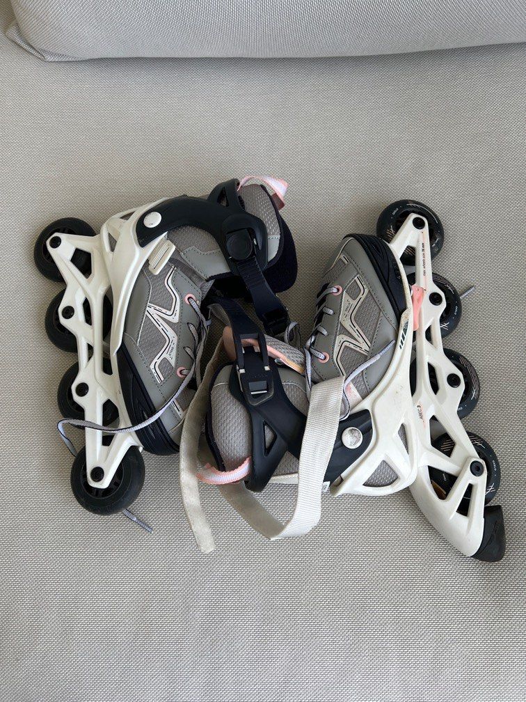 Adjustable White In-line skates, Sports Equipment, Sports & Games ...