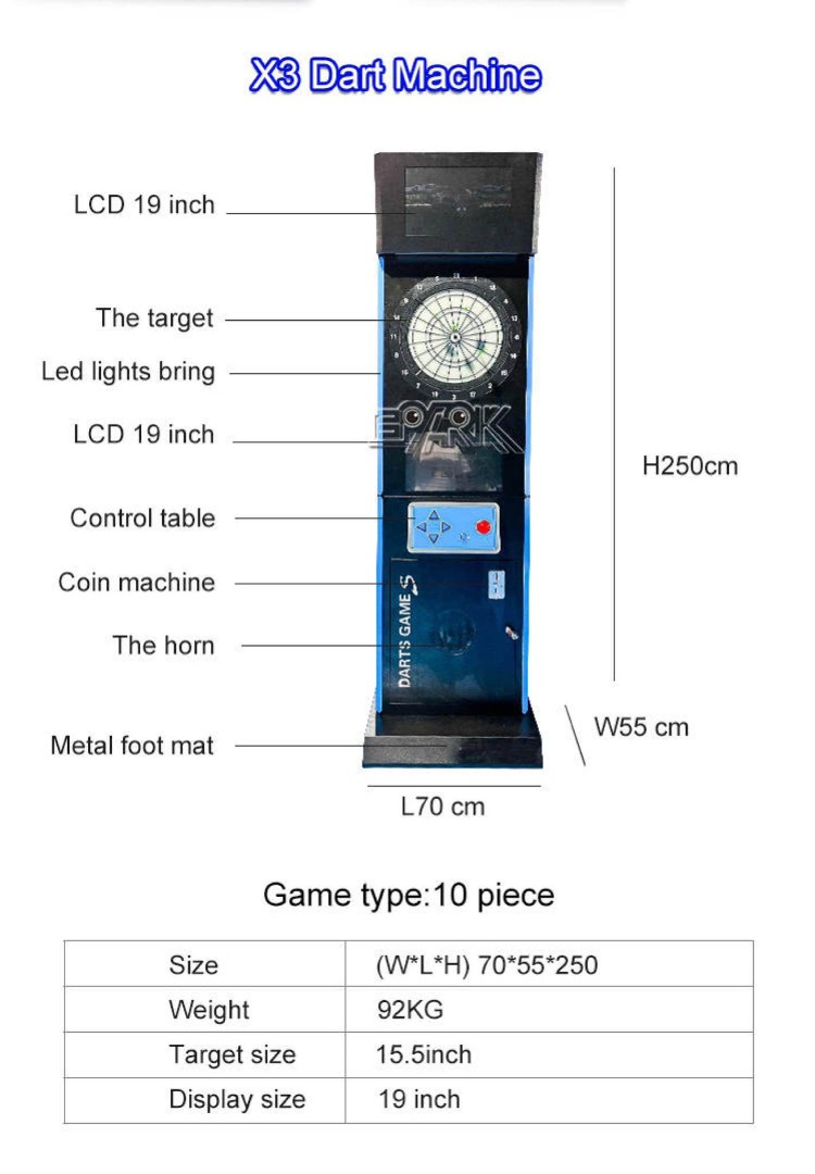 X3 Dart Machine Normal Coin Operated Arcade Electronic Darts Game ...