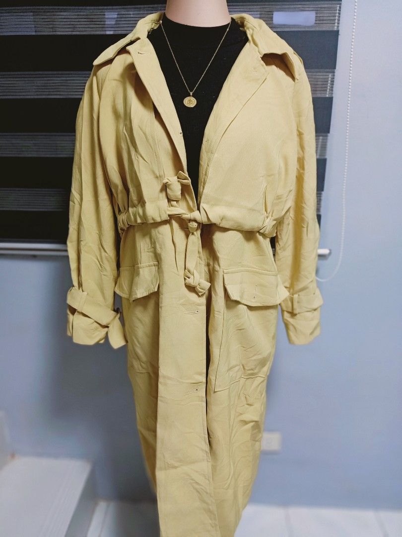 Yellow Trench Coat, Women's Fashion, Coats, Jackets and Outerwear on ...