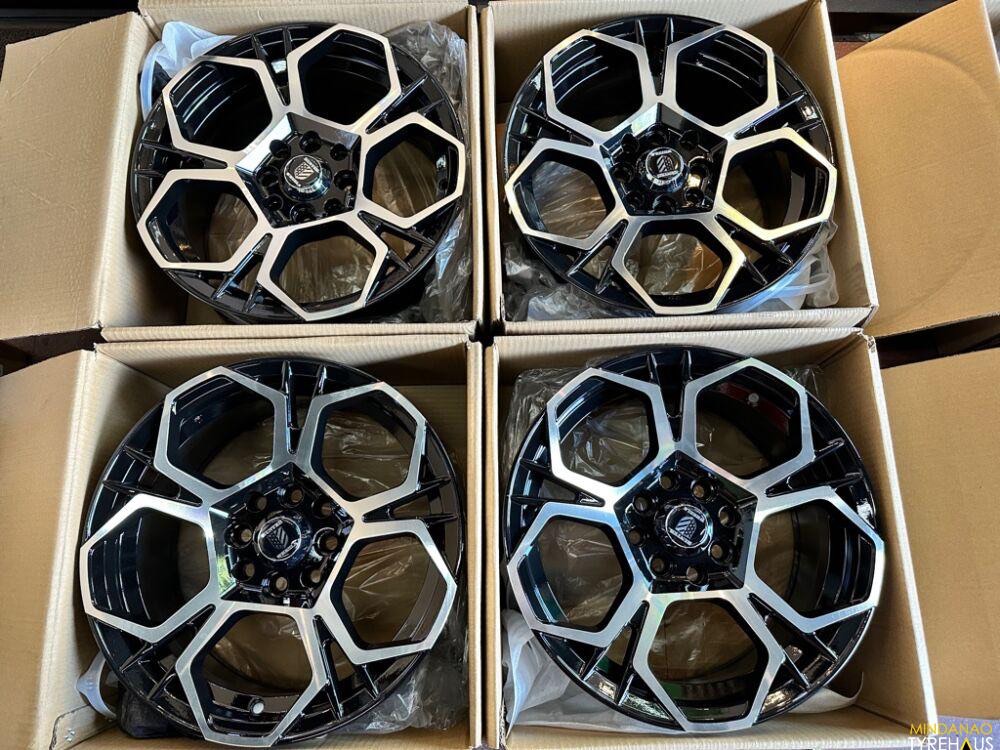 17” Hunterwheels Z0422 Black Polish mags 4Holes pcd 108-100 Brandnew on Carousell