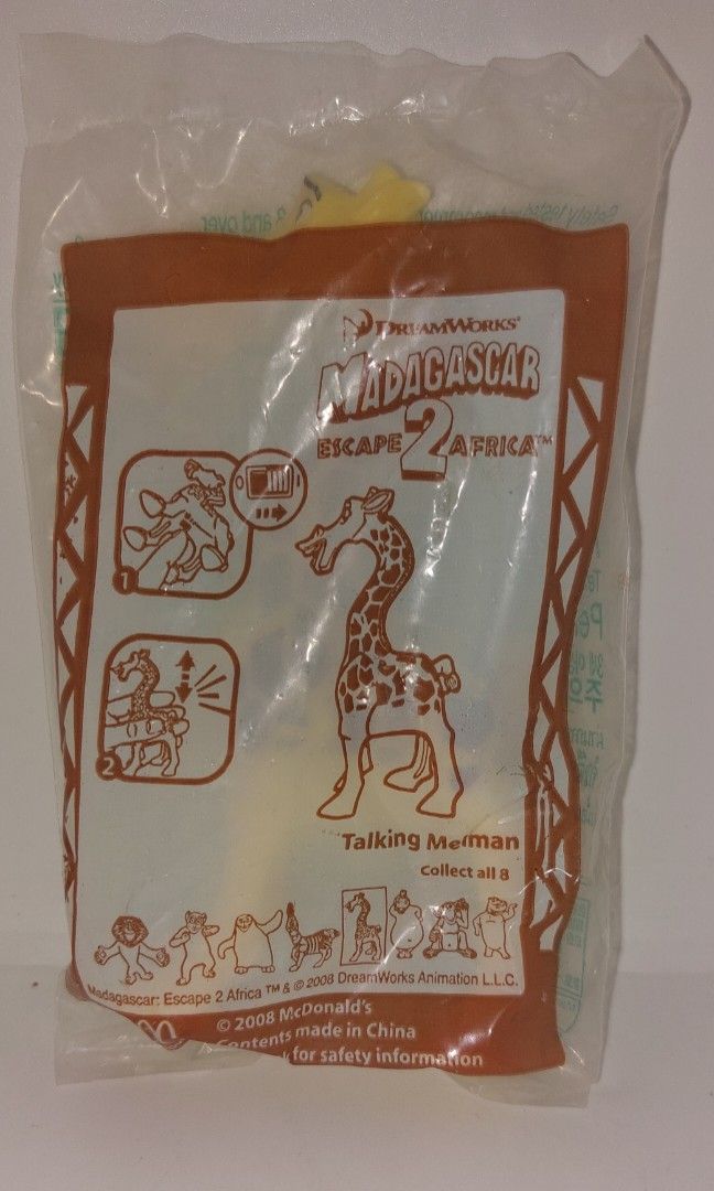 2008 Mcdonald's Happy Meal Madagascar Escape 2 Africa Melman The ...