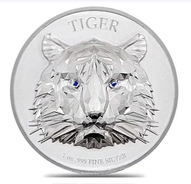2022 MULTIFACETED TIGER 1 Oz Silver Coin 5000 Francs Chad, Hobbies ...