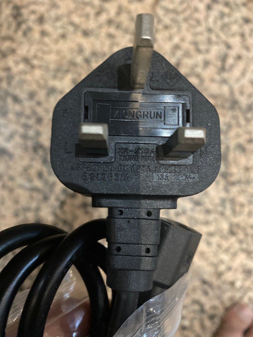 3 pin power cable for computers and monitors for sale, Computers & Tech ...