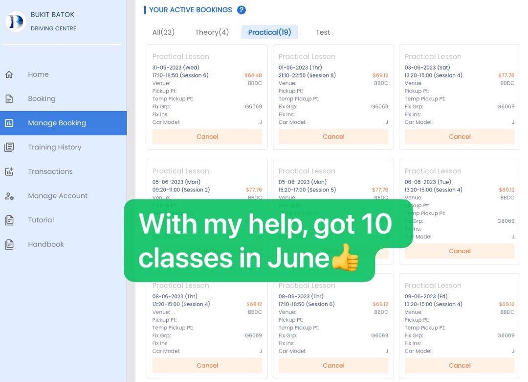 [LIVE] 5-star BBDC practical booking, Lifestyle Services, Others on ...