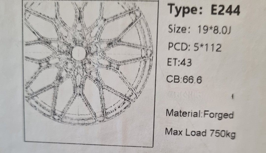 5x112 19 inch Custom Forged BMW style rim, Car Accessories, Tyres ...