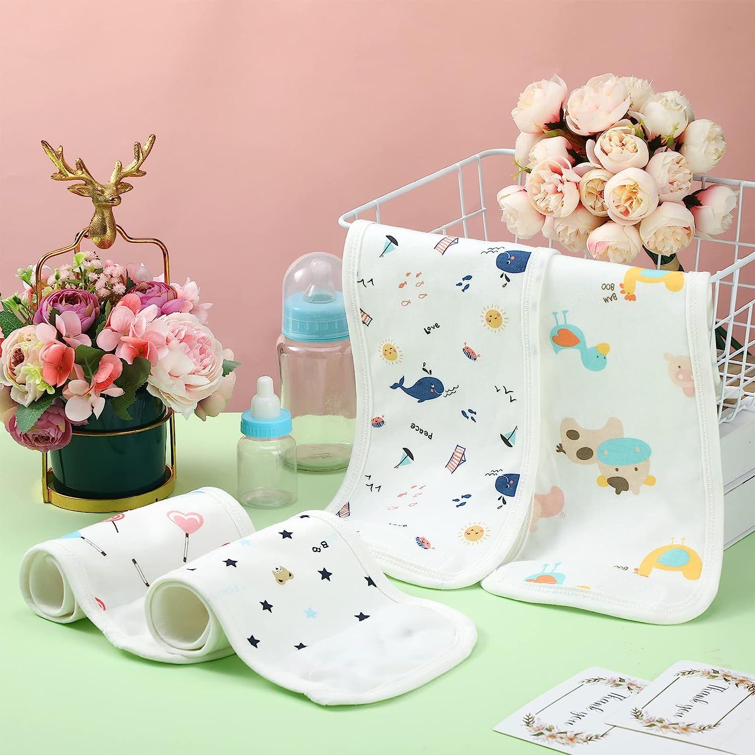 8 Pcs 5.9 Inch Wide Cartoon Pattern Baby Belly Button Band Adjustable ...